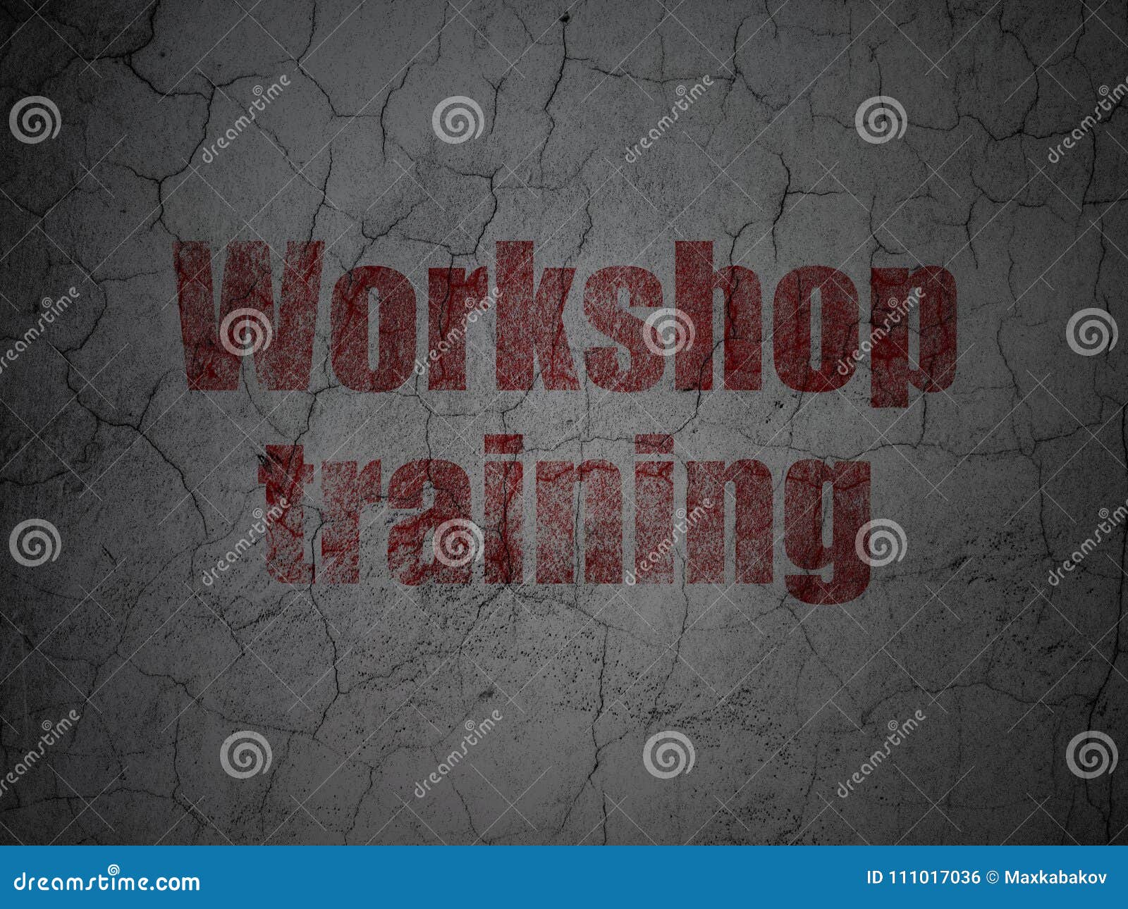 Education Concept: Workshop Training on Grunge Wall Background Stock ...