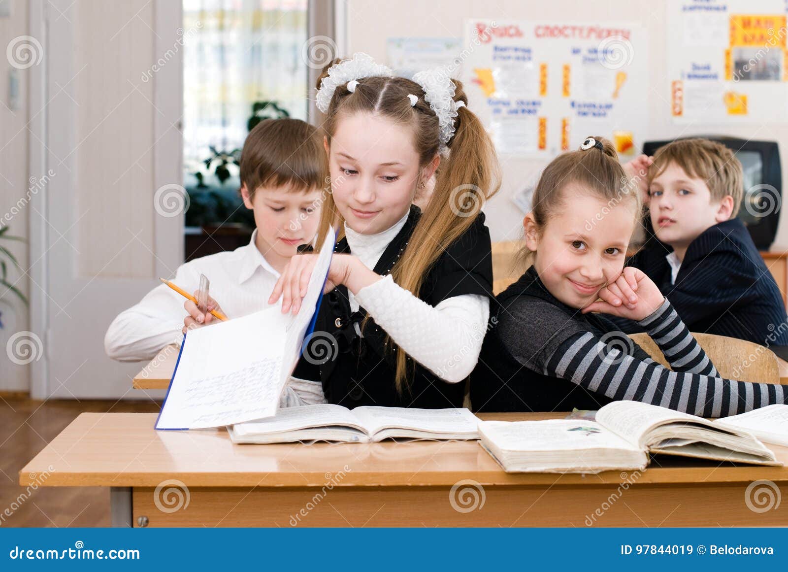 Education Concept - School Students at the Class Stock Image - Image of ...