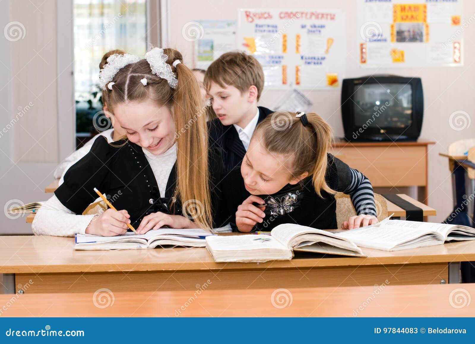 Education Concept - School Students at the Class Stock Image - Image of ...