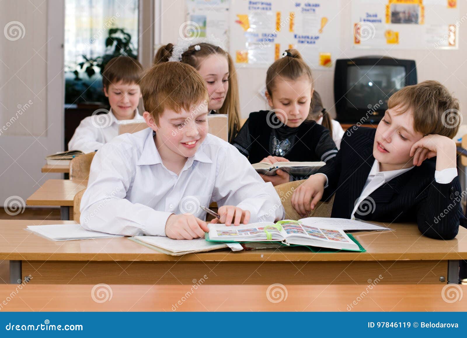 Education Concept - School Students at the Class Stock Image - Image of ...