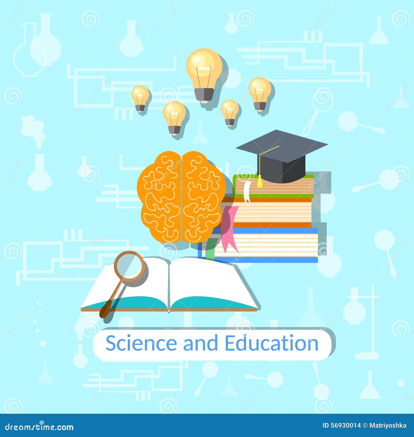 Education Concept: Science, College, Vector Illustration Stock Vector ...