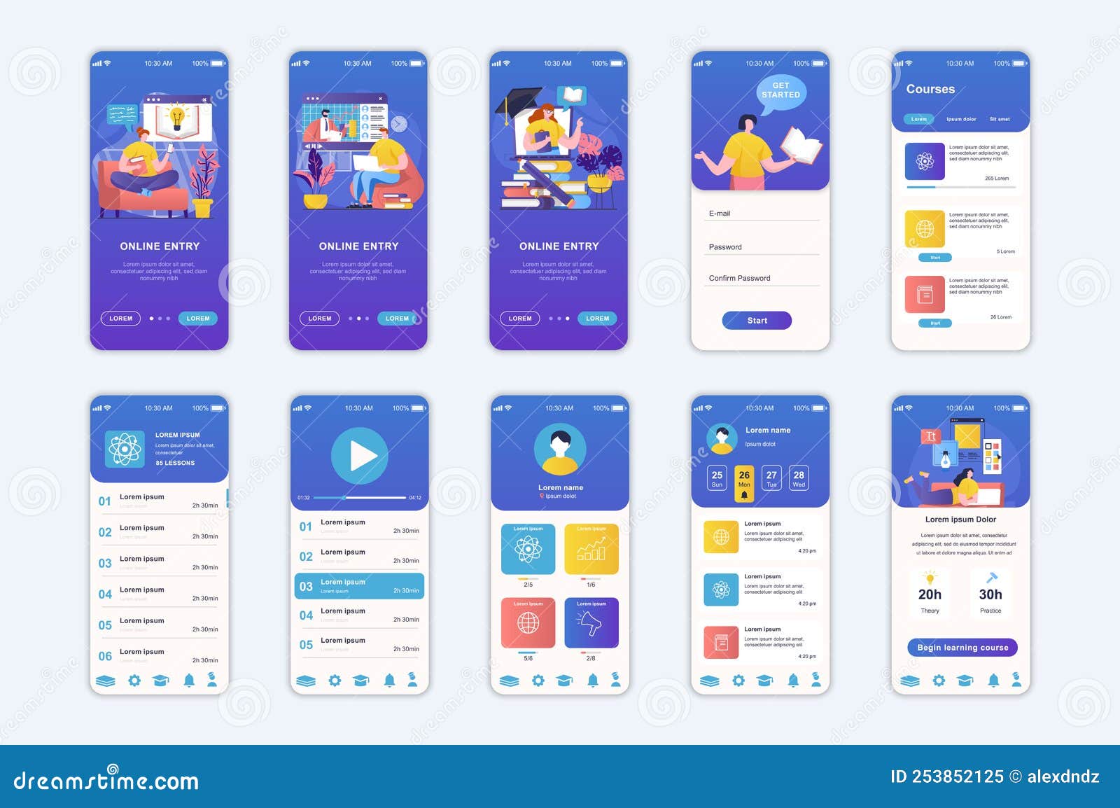 Education Concept Screens Set for Mobile App Template. Stock Vector ... Education Concept Screens Set for Mobile App Template. Stock Vector ...