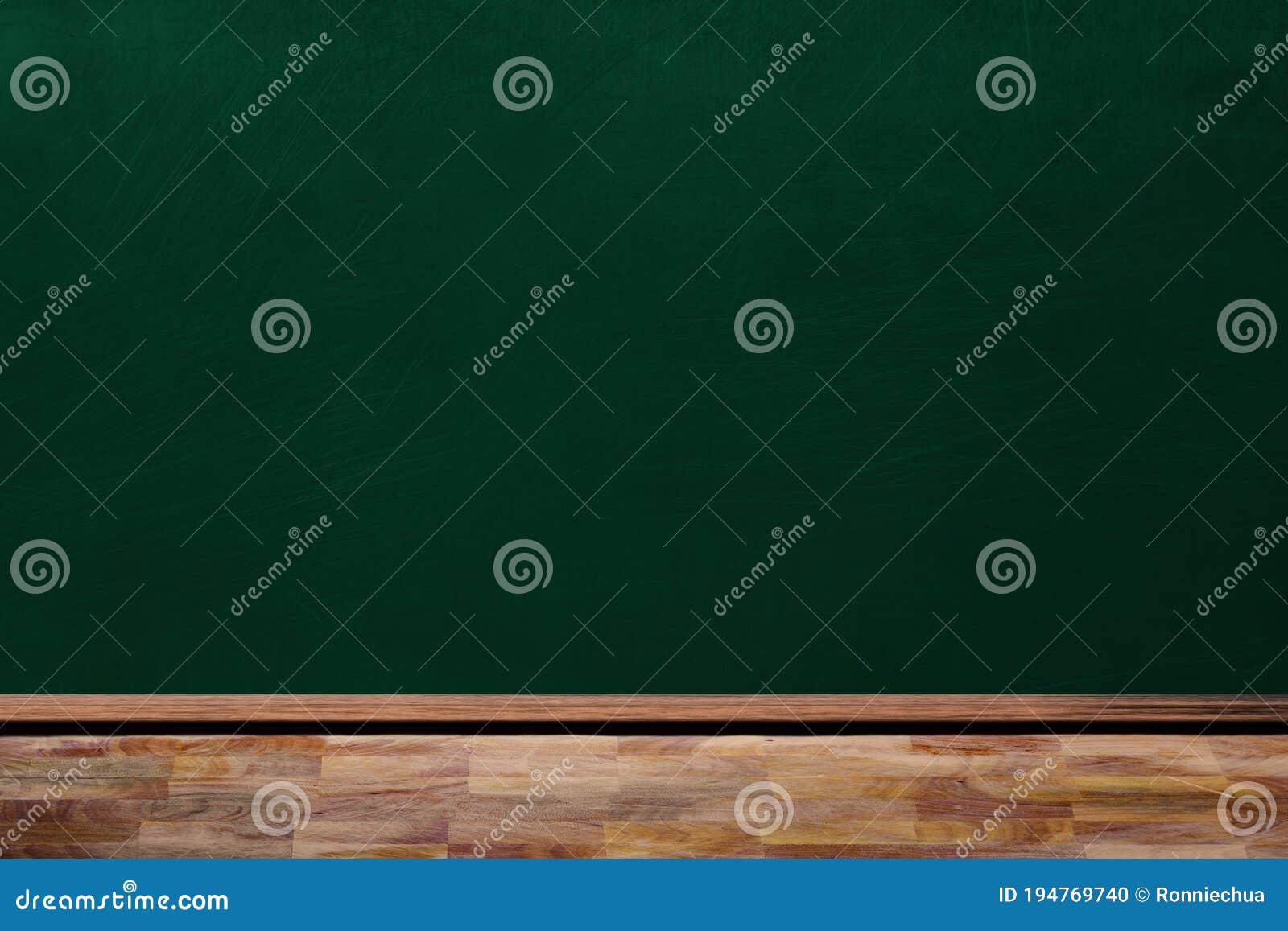 School Education Classroom with Empty Chalkboard and Wooden Table ...