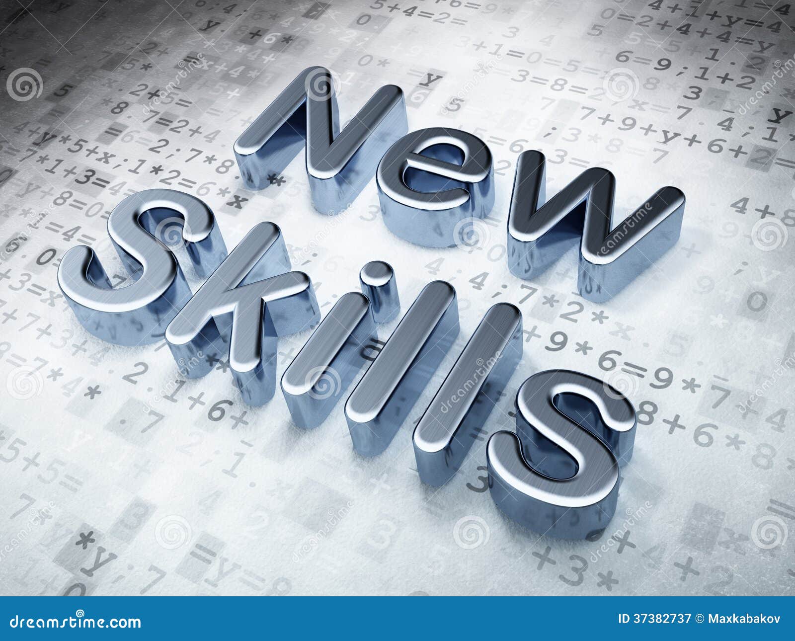 Education Concept: Silver New Skills on Digital Stock Illustration ...