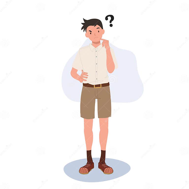 Education Concept. Student Curiosity. Thoughtful Student Stock Vector ...