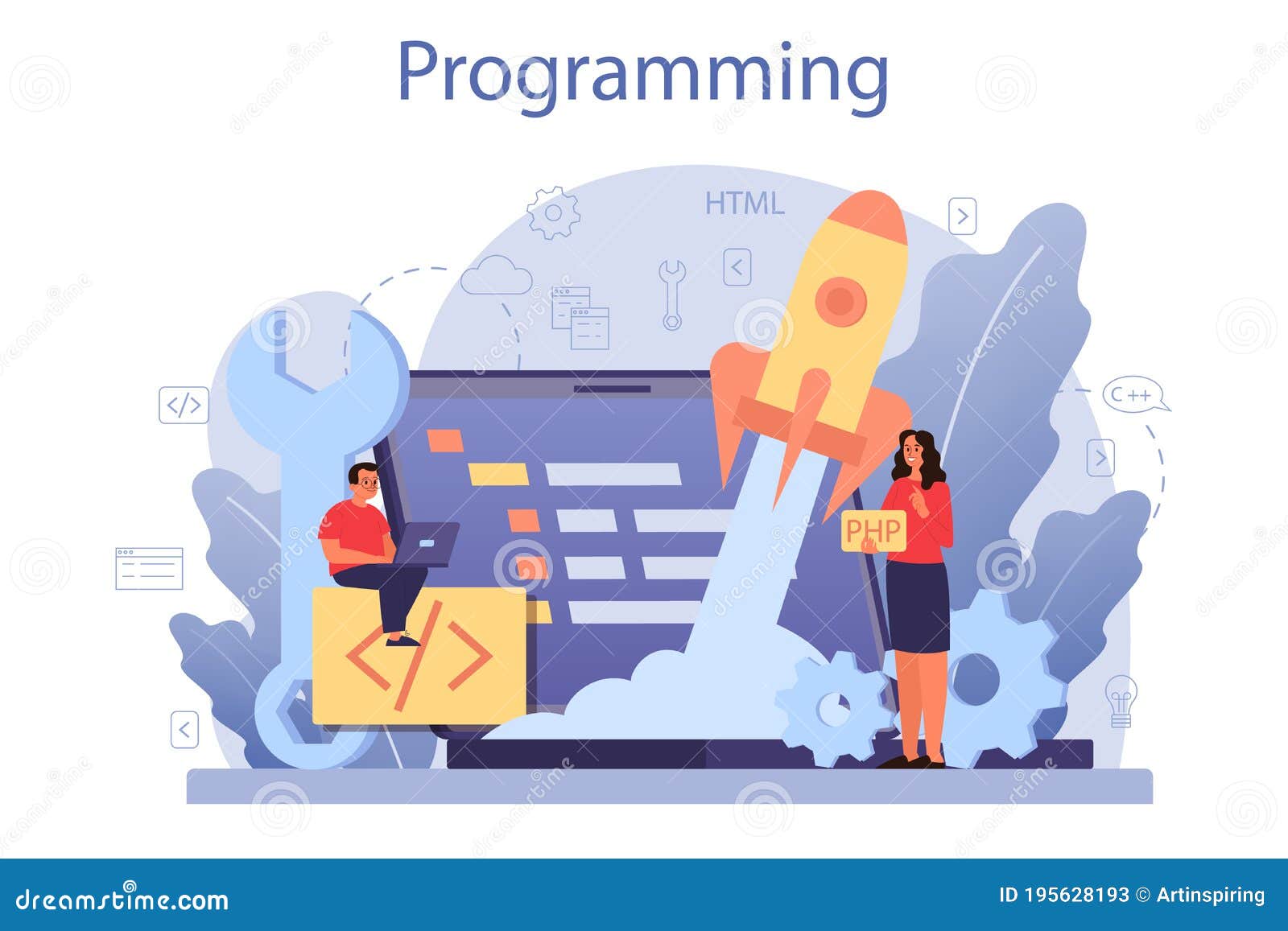 It Education Concept. Student Write Software and Create Code Stock ...