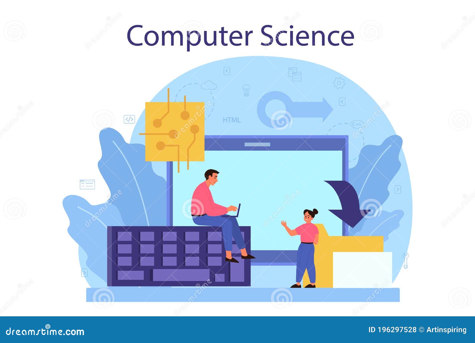 It Education Concept. Student Write Software and Create Code Stock ...