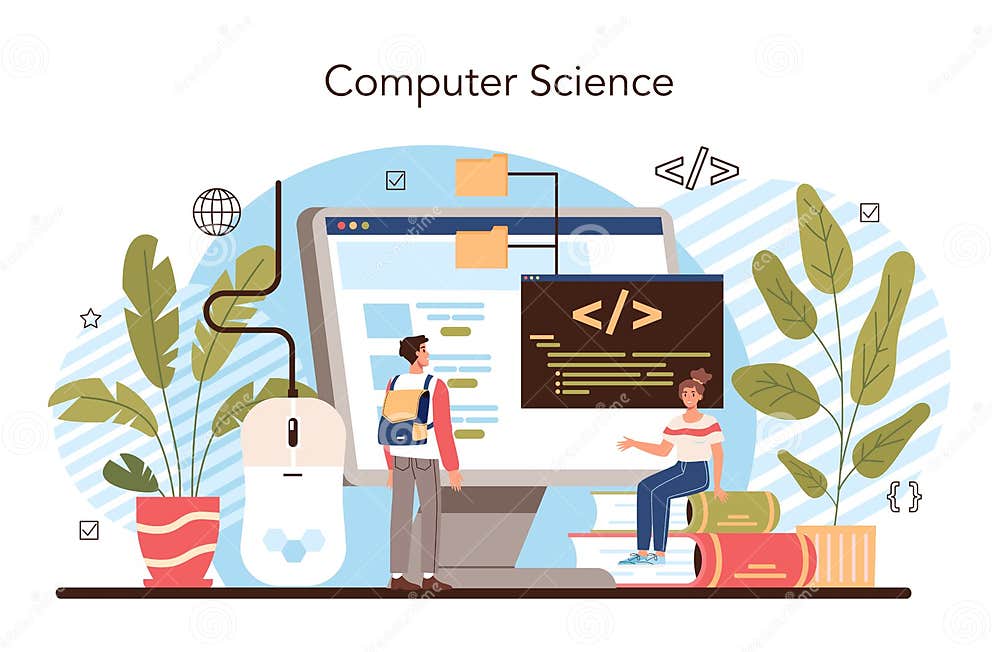 It Education Concept. Student Write Software and Create Code Stock ...