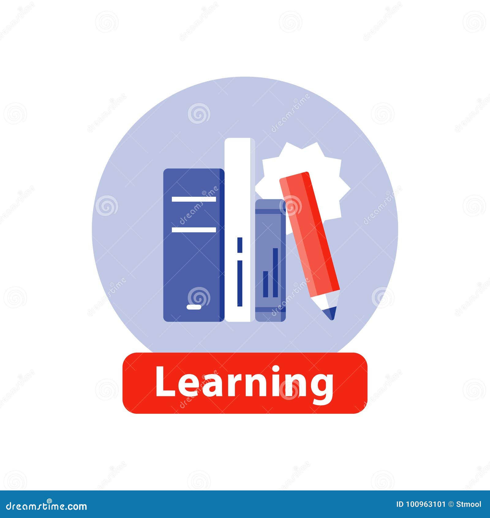 Learning Subject, School Education, Study Books, Flat Icon Stock Vector ...