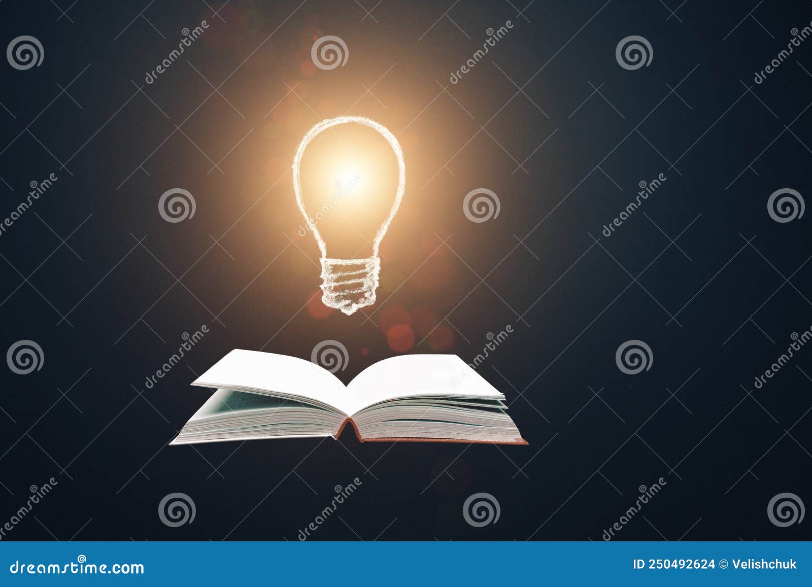 Education Concept, Studying, Knowledge. Open Book with Lightbulb ...