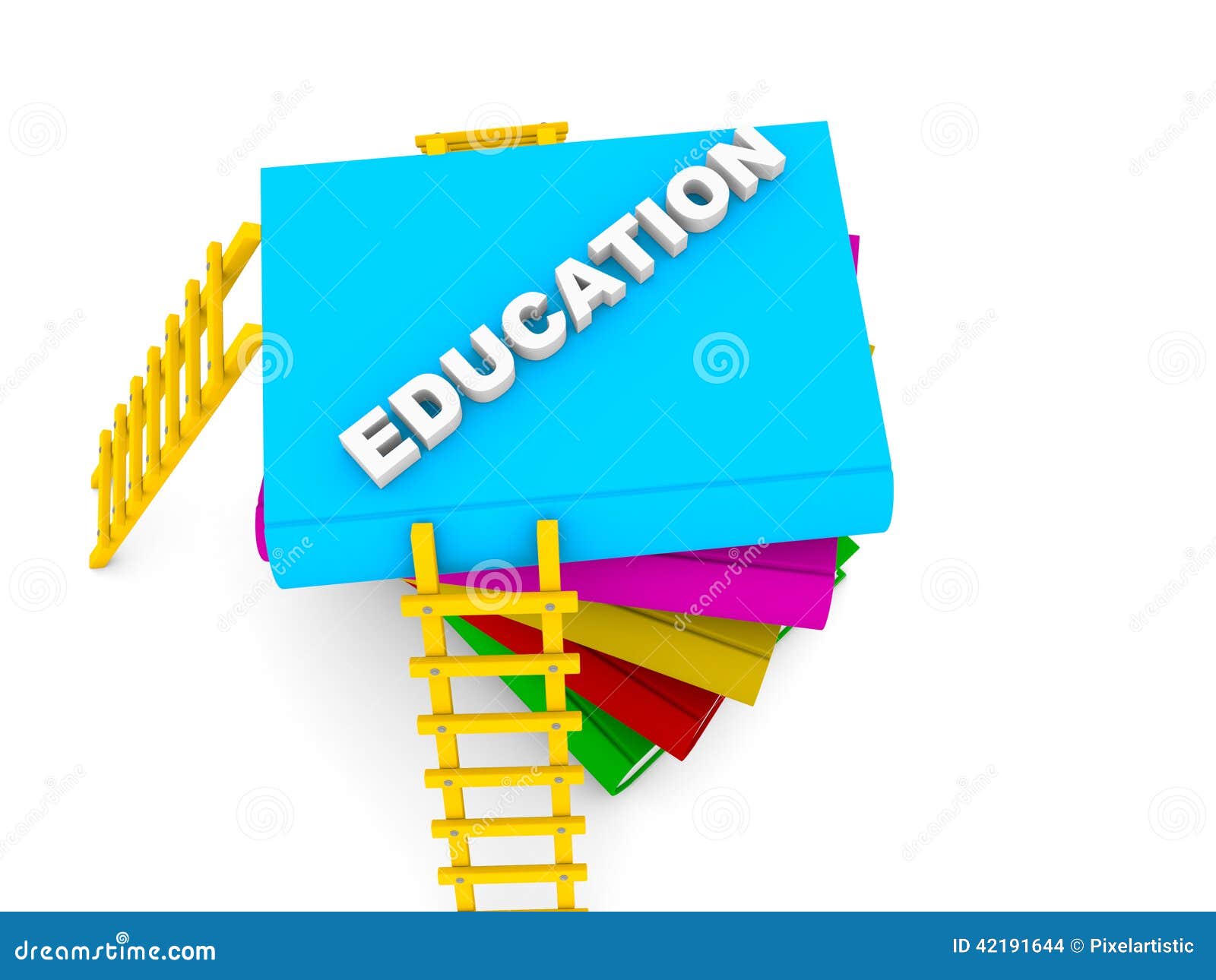 Education Concept, Text on Colorful Books Stock Illustration ...