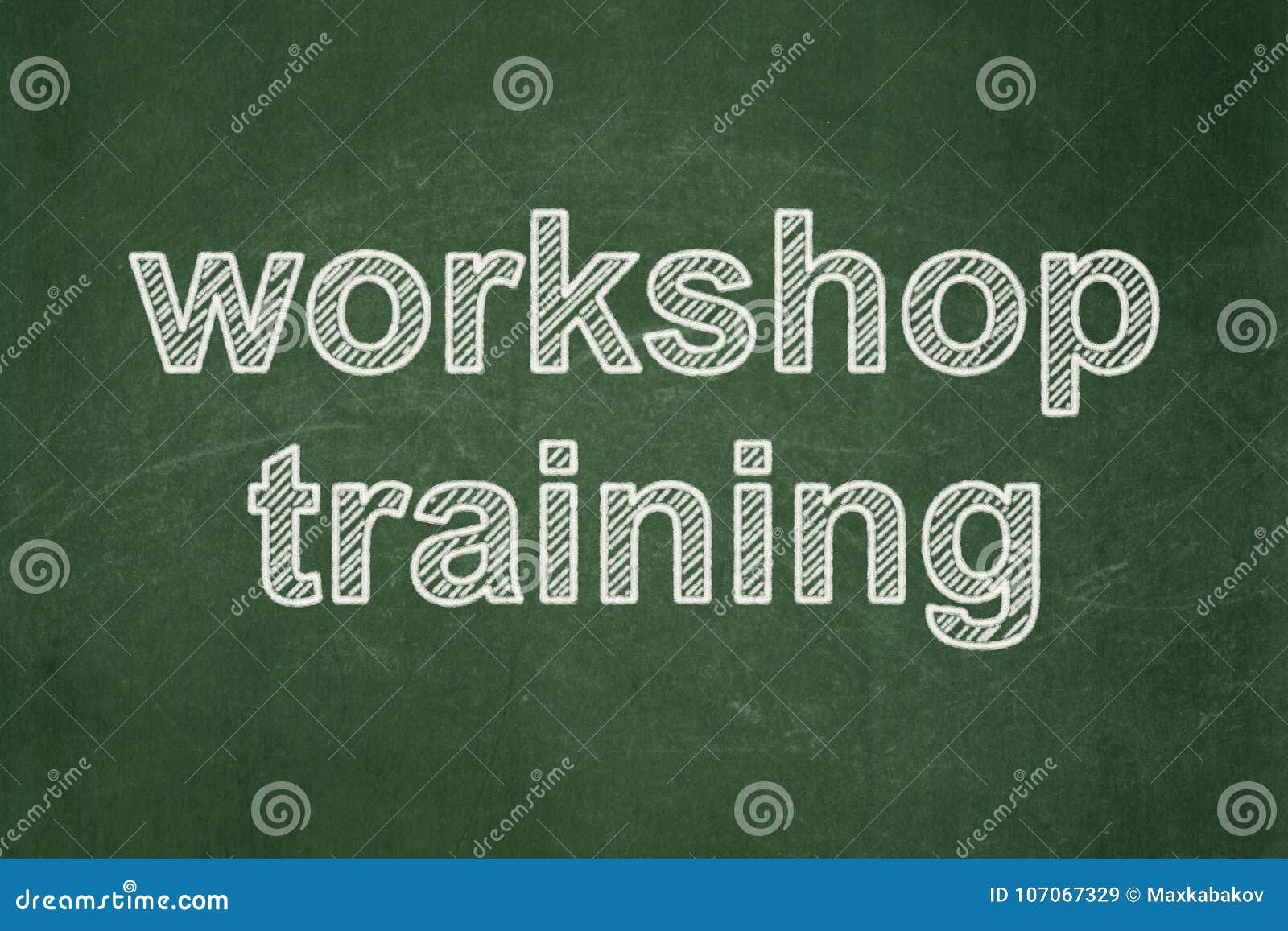 Education Concept: Workshop Training on Chalkboard Background Stock ...