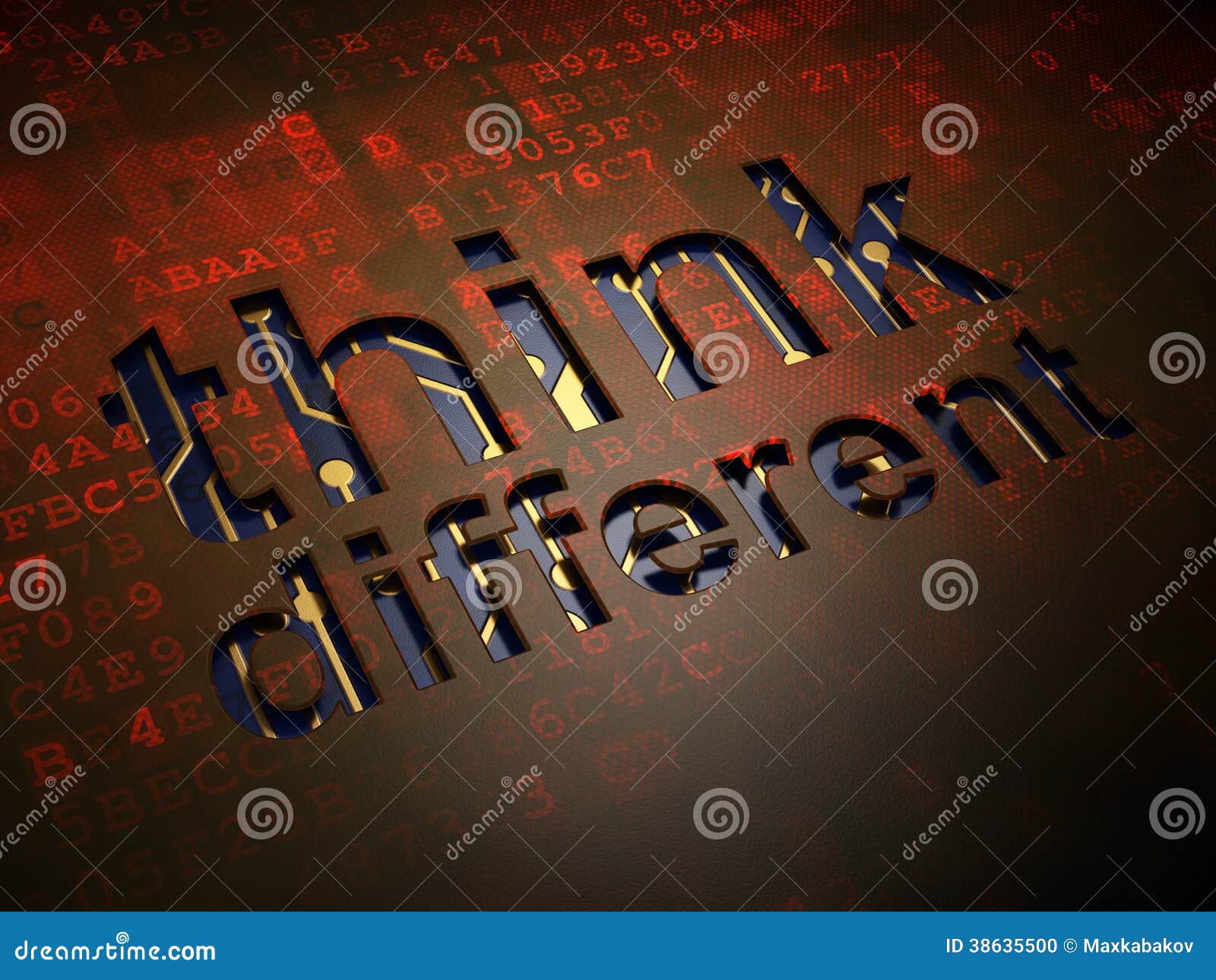 Education Concept: Think Different on Digital Screen Background Stock ...