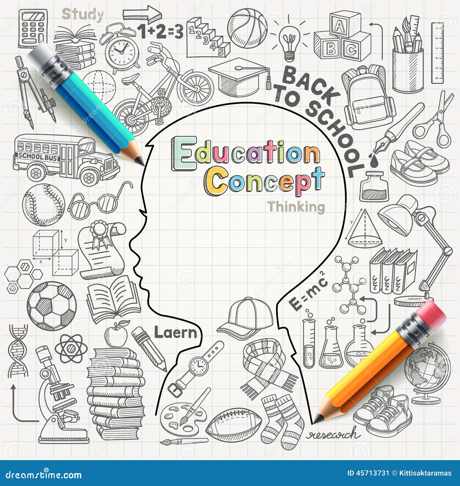 Set Of Thinking Doodles Elements Vector Illustration | CartoonDealer ...