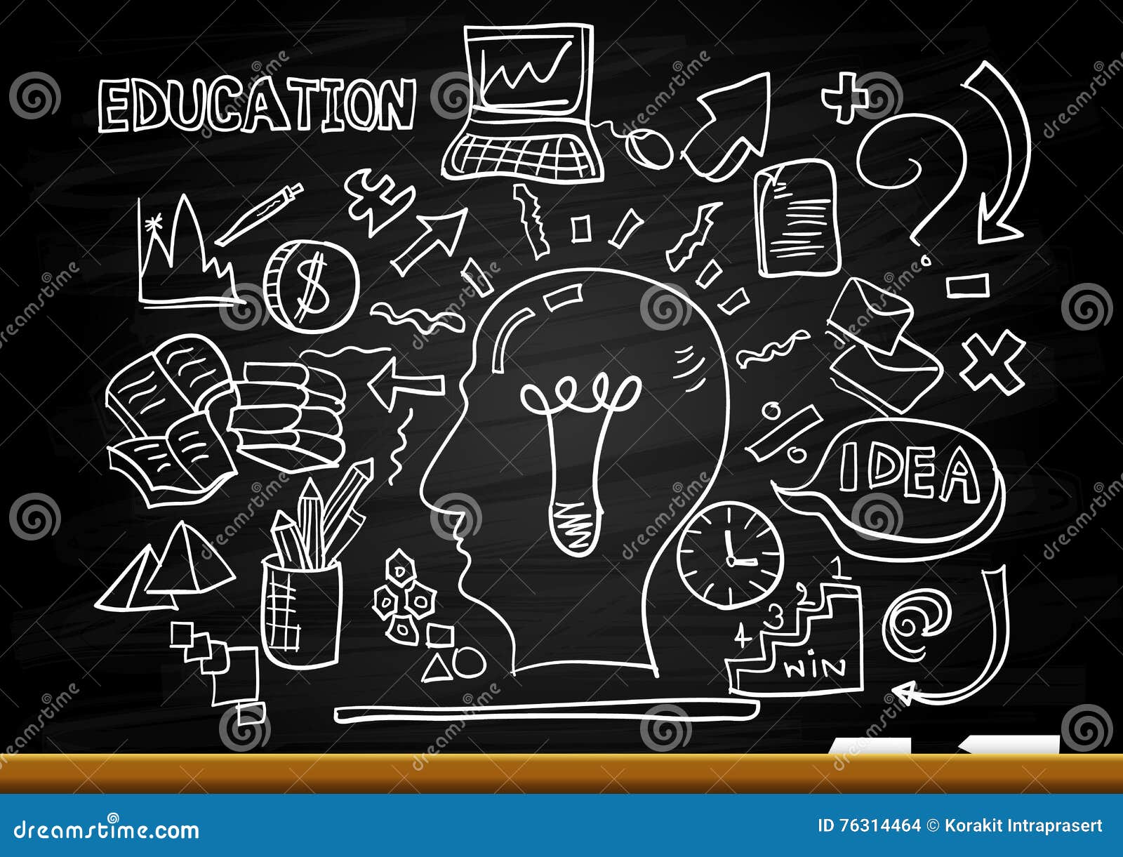 Education Concept Thinking Doodles Icons Set Stock Vector ...