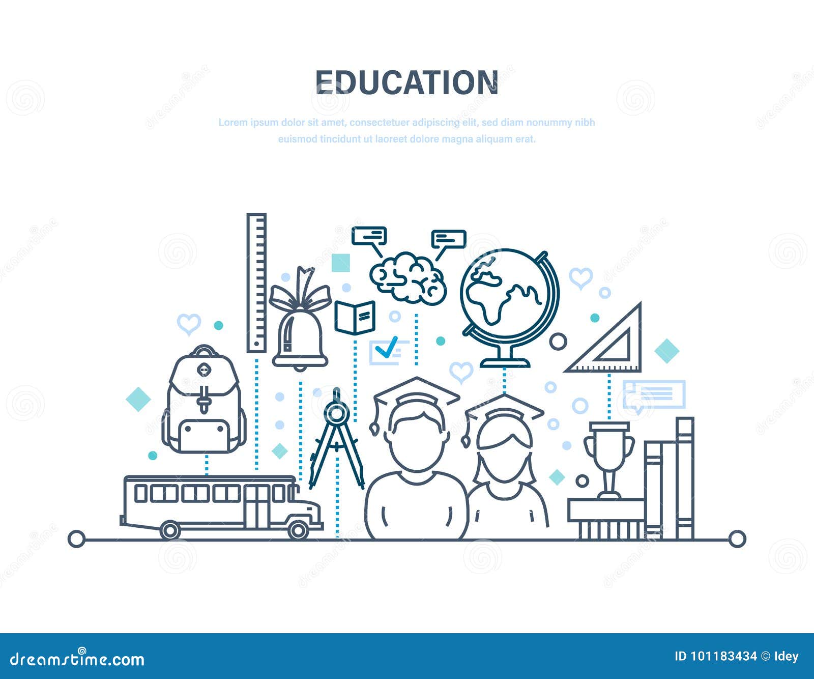 Students Thinking With Speech Bubbles. Vector Illustration ...