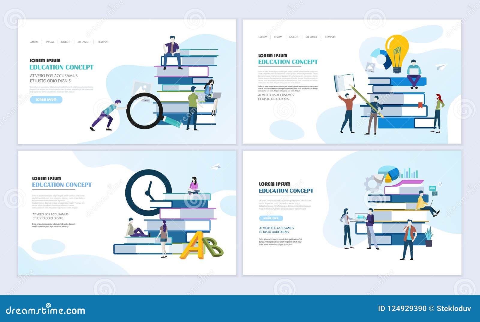 Education Concept Web Page Design Stock Vector - Illustration of banner ...