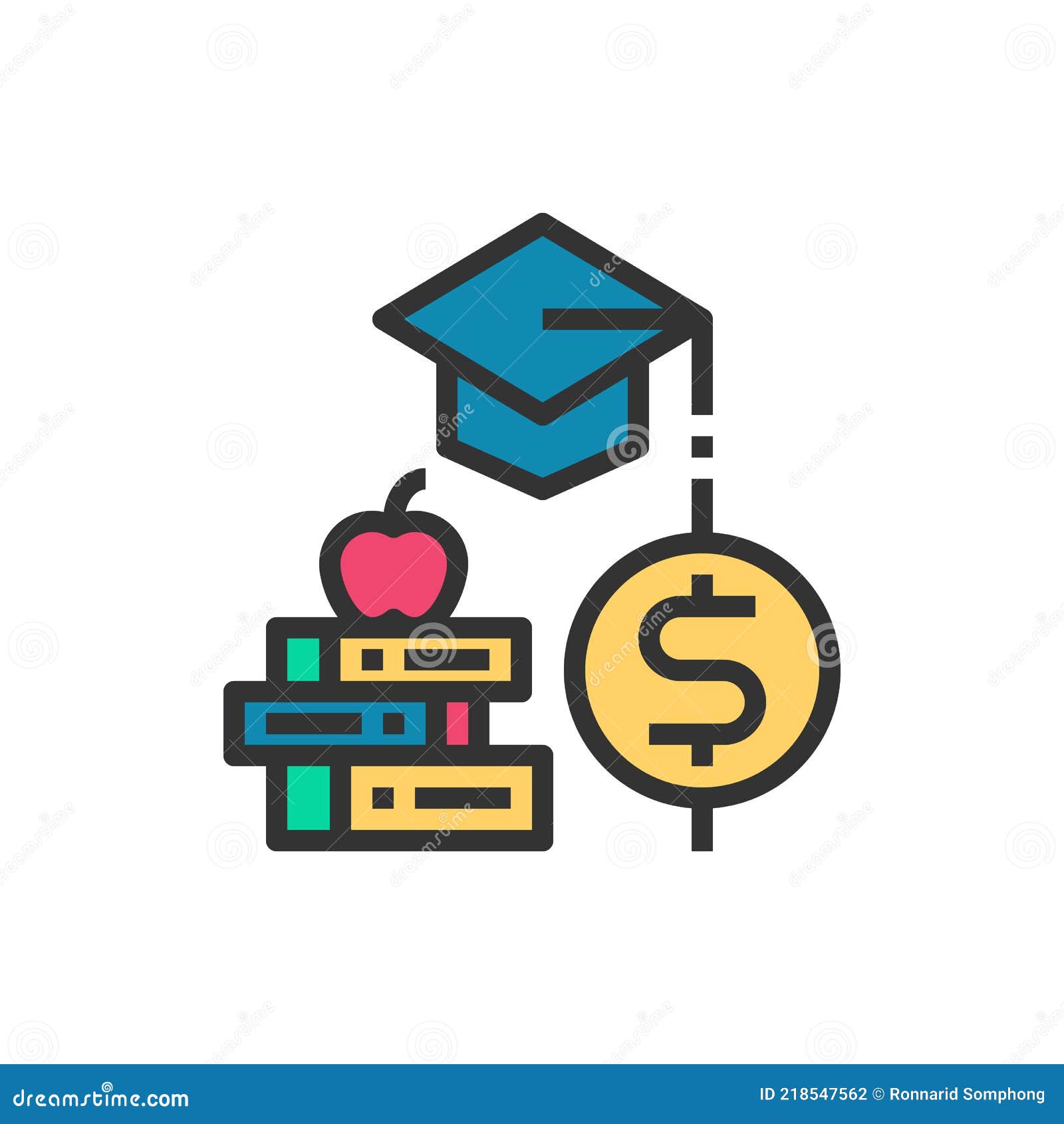 Education Cost Line Icon Vector Illustration Stock Vector ...