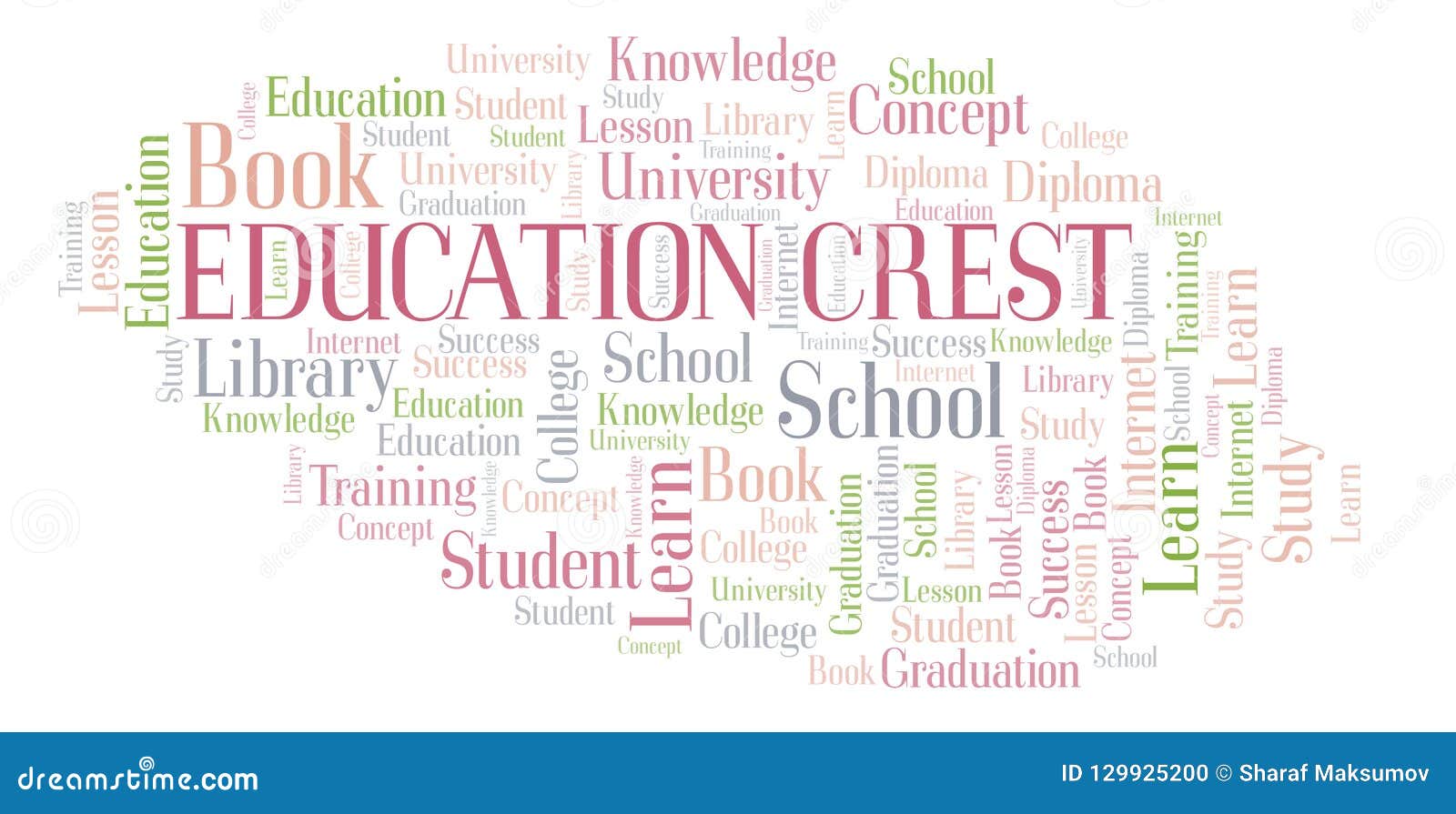Education Crest Word Cloud. Stock Illustration - Illustration of ...