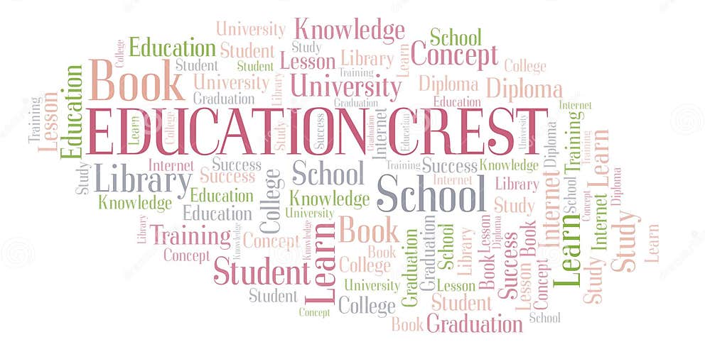 Education Crest Word Cloud. Stock Illustration - Illustration of ...