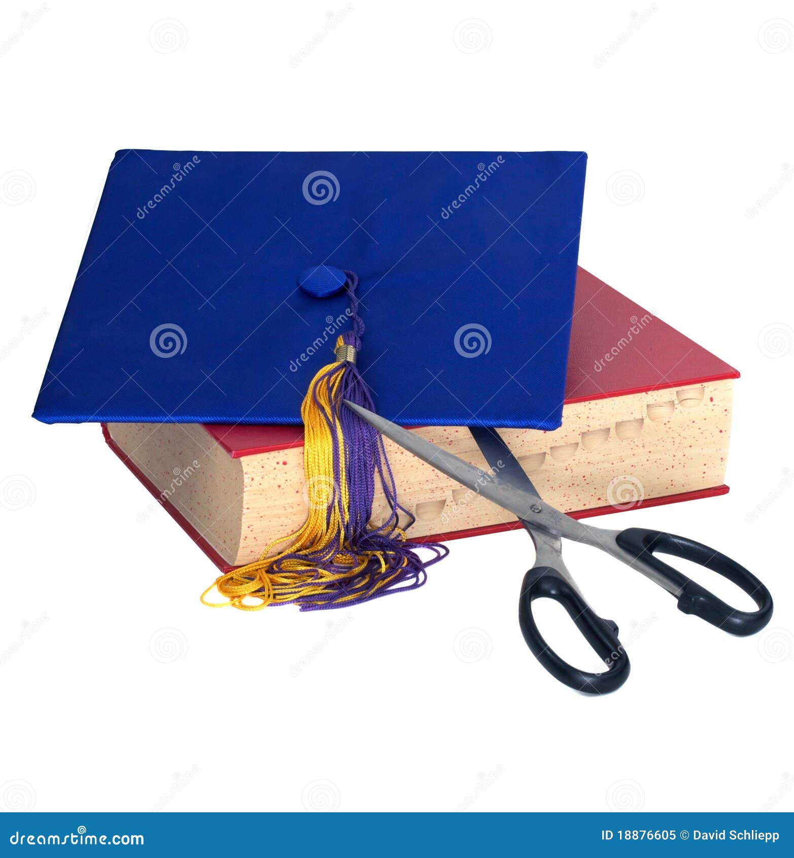 Education Cuts - Scissors Cutting Grad Hat Stock Image - Image of class ...