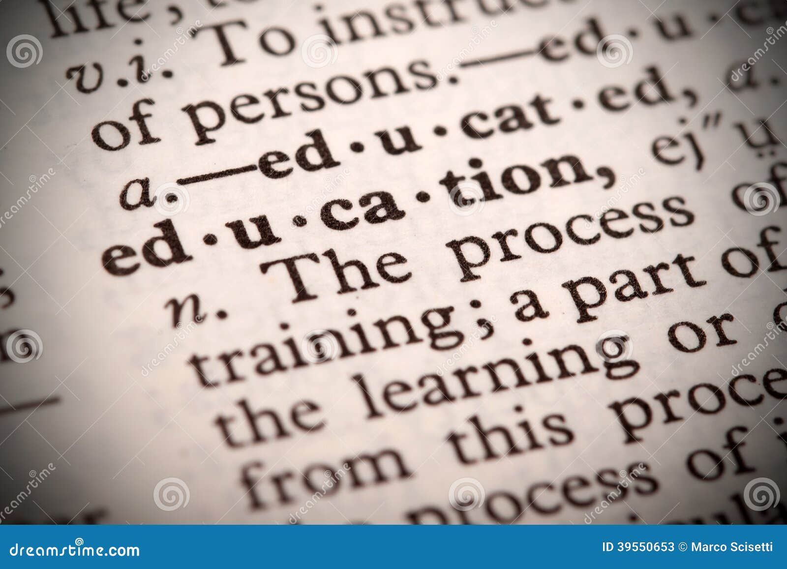 Education Definition stock image. Image of perochial - 39550653