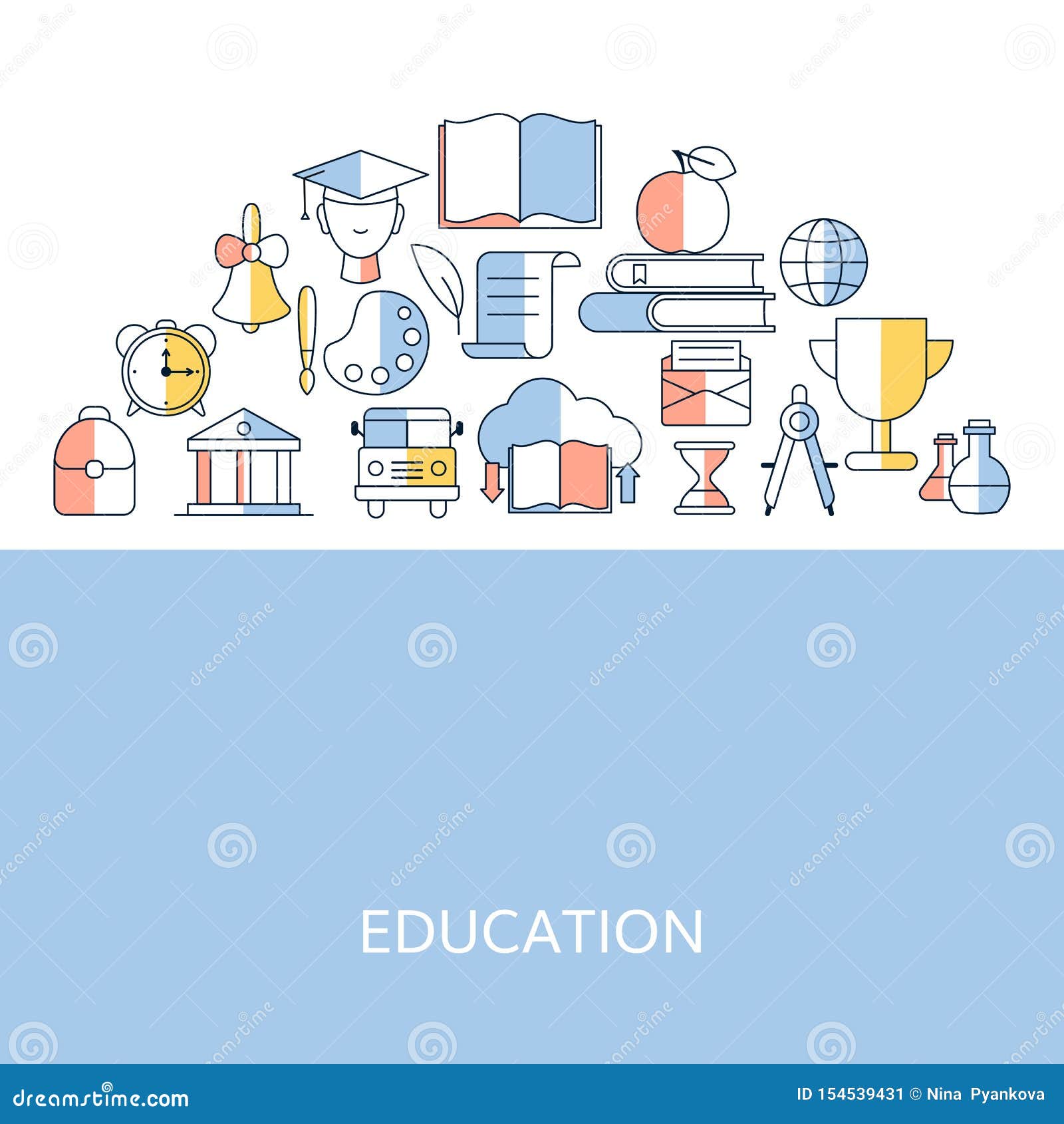 Education design concept stock vector. Illustration of reading - 154539431