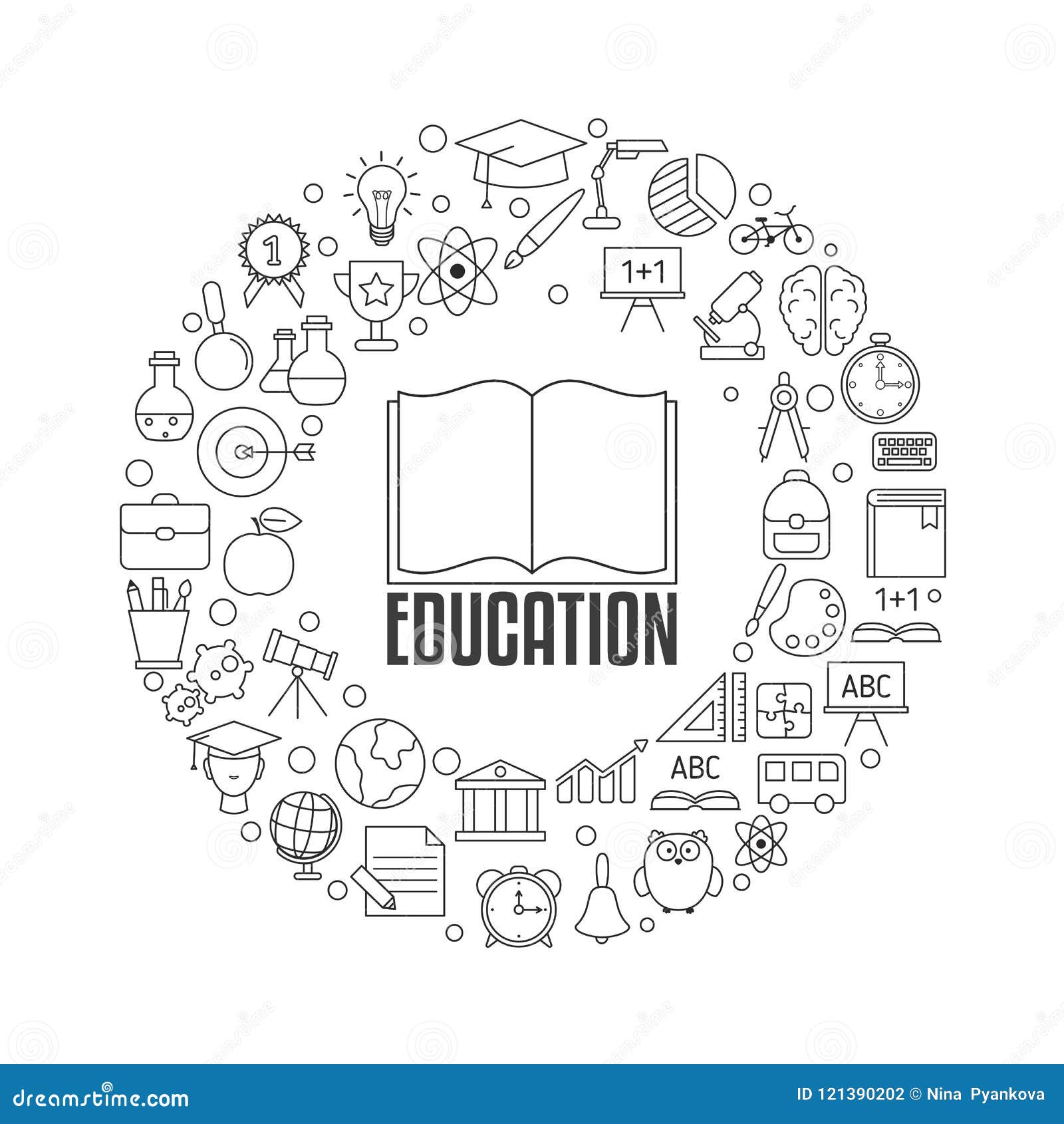Education design concept. stock vector. Illustration of idea - 121390202