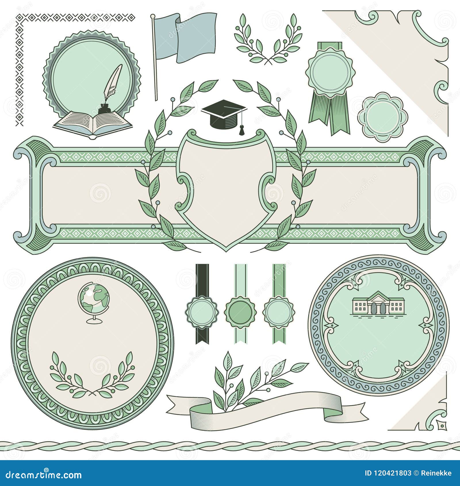 Education design elements stock vector. Illustration of diploma - 120421803