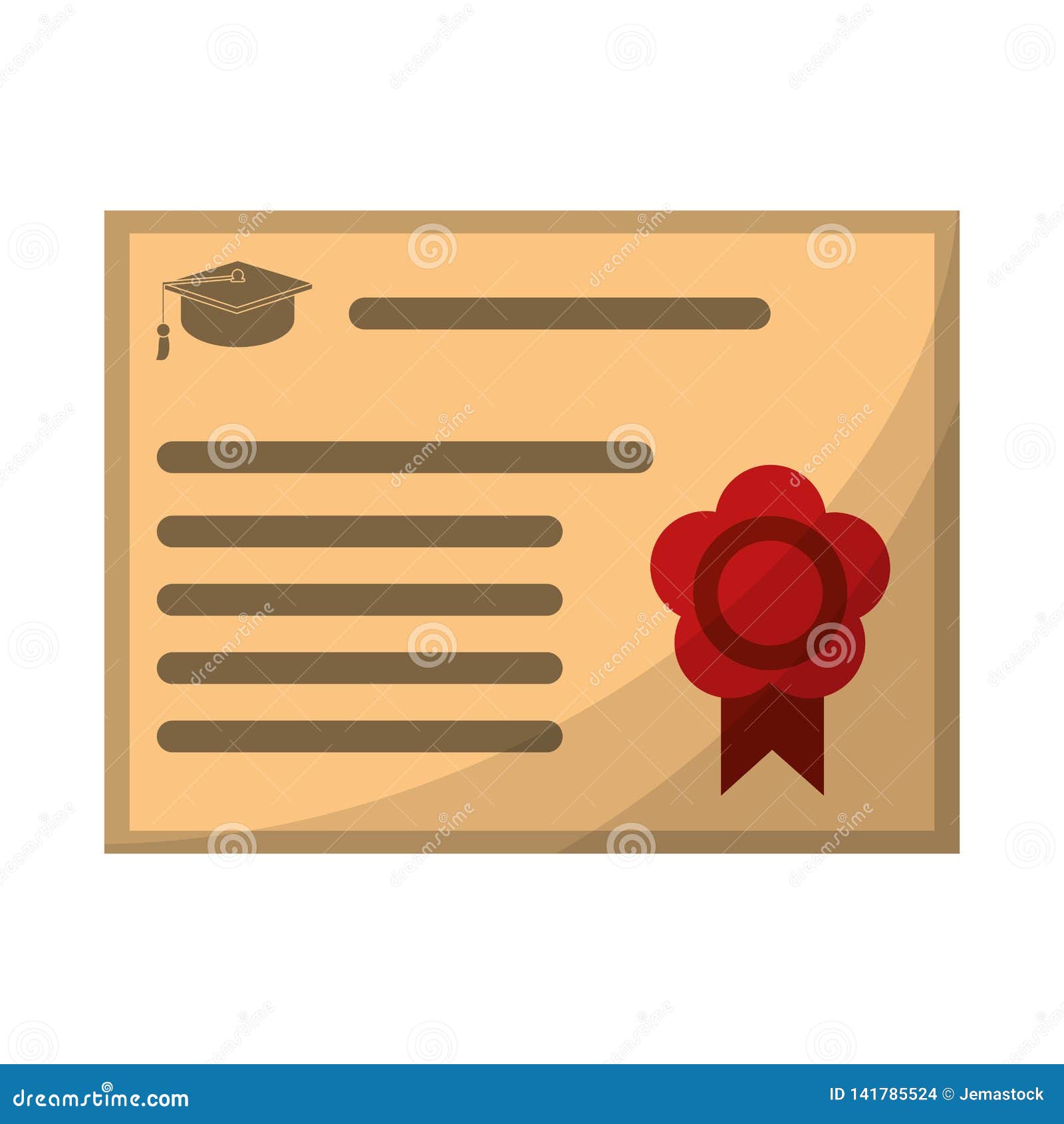 Education Diploma Symbol Isolated Stock Vector - Illustration of ...