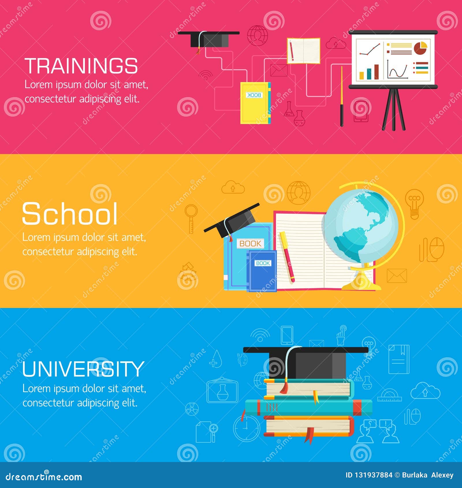 Education Distance, Online and Academic School Variations Concept ...