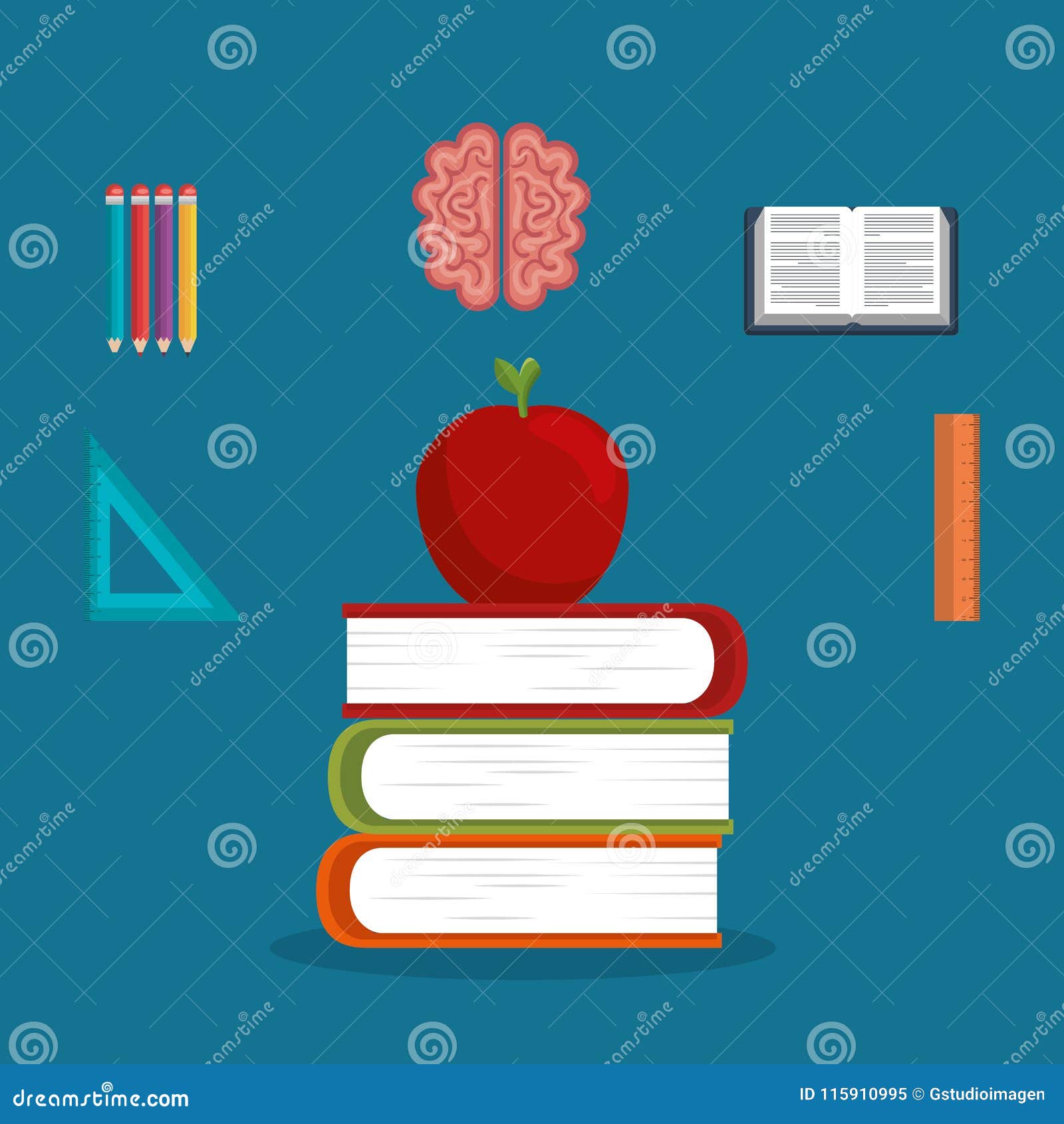 Education Easy Learning Set Icons Stock Vector - Illustration of fruit ...