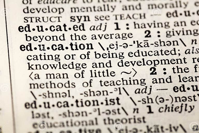 Education Educated Educate Learn Dictionary Definition Book Stock Photo ...