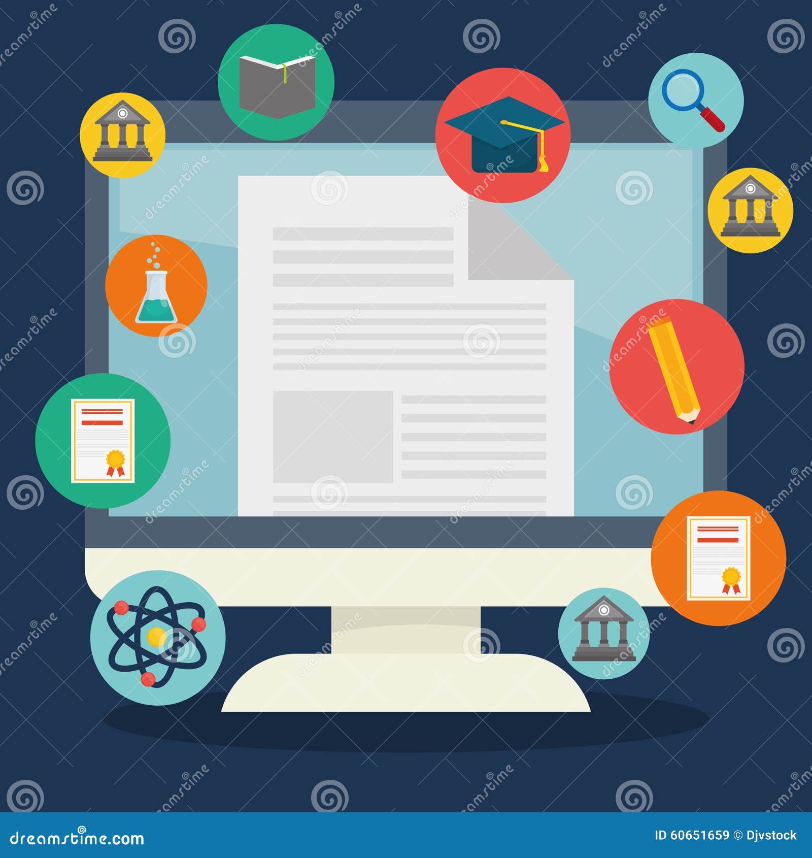 Education and Elearning Icons Stock Vector - Illustration of ...