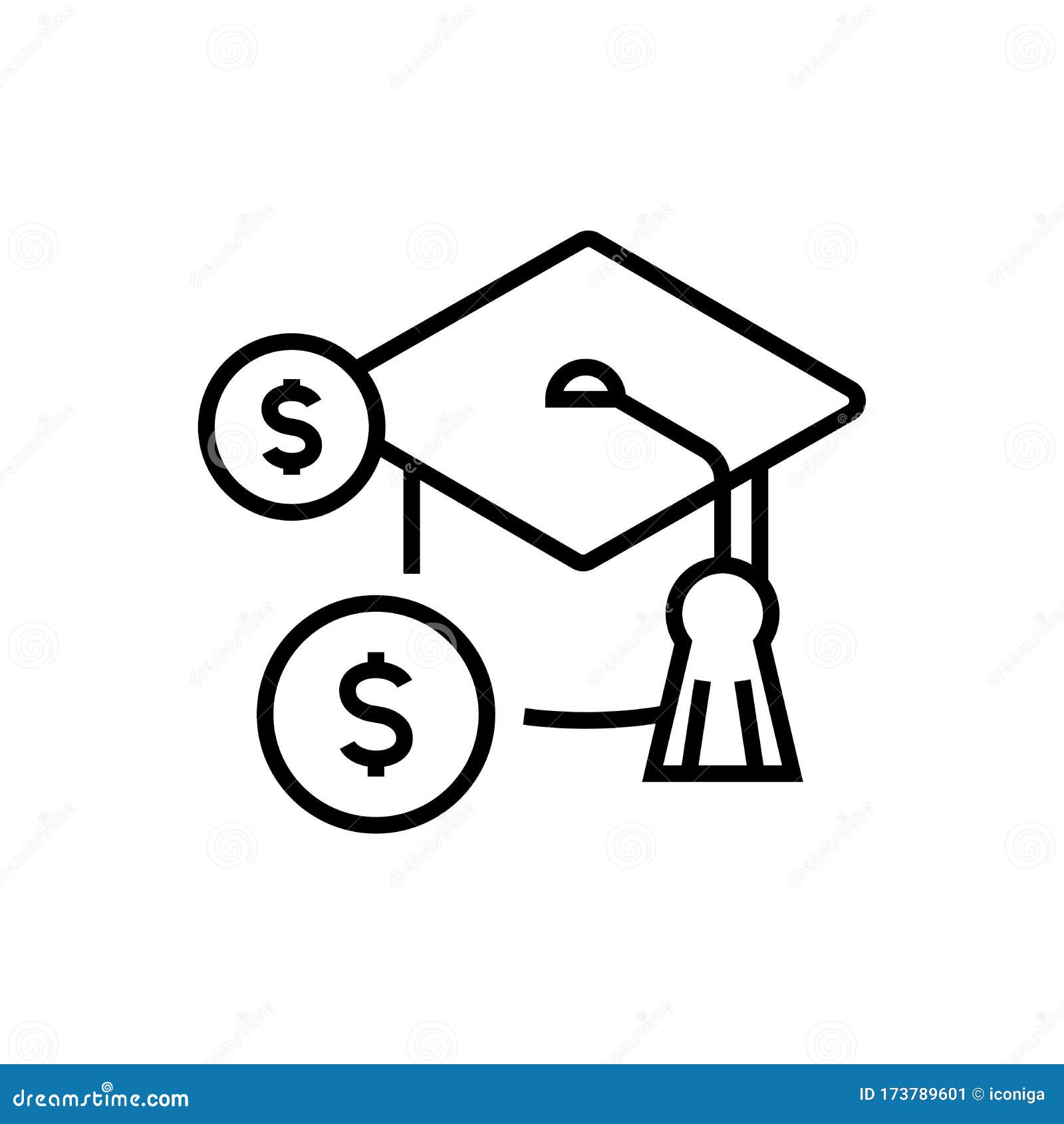 Education Fee Line Icon, Concept Sign, Outline Vector Illustration ...