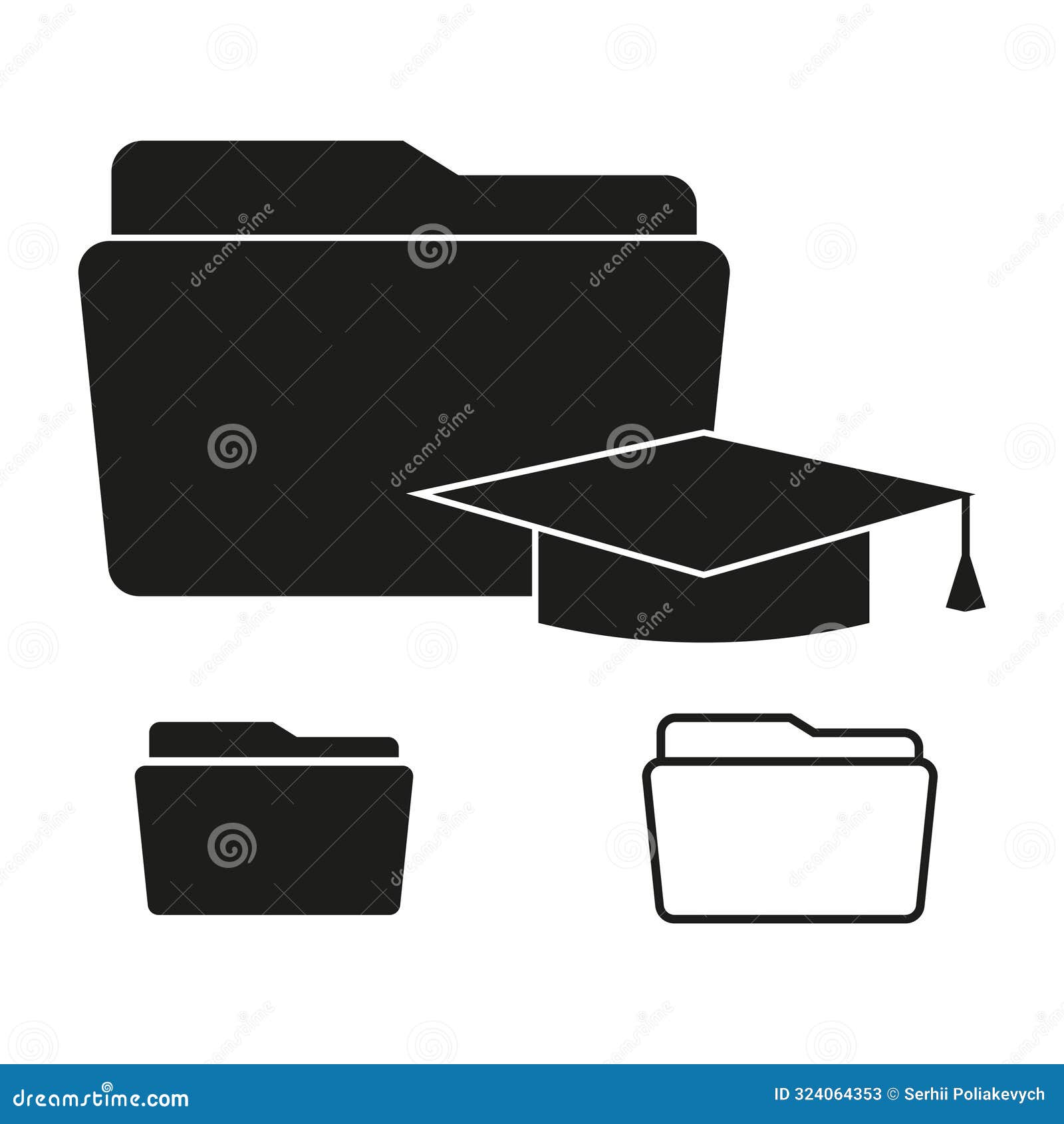 Graduation Folder Icon With Character The Mascot Vector Illustration ...