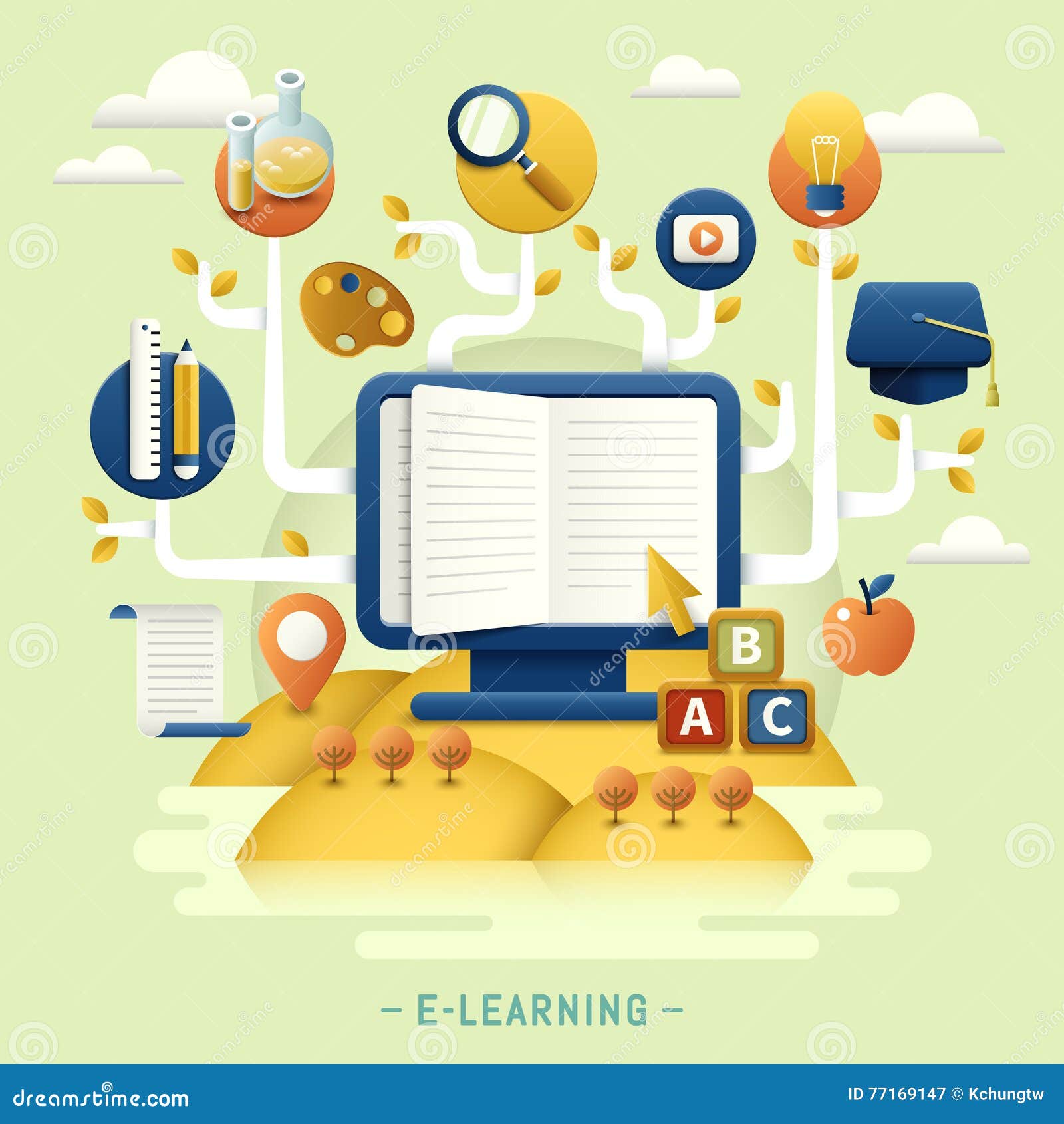 Education flat design stock illustration. Illustration of skill - 77169147