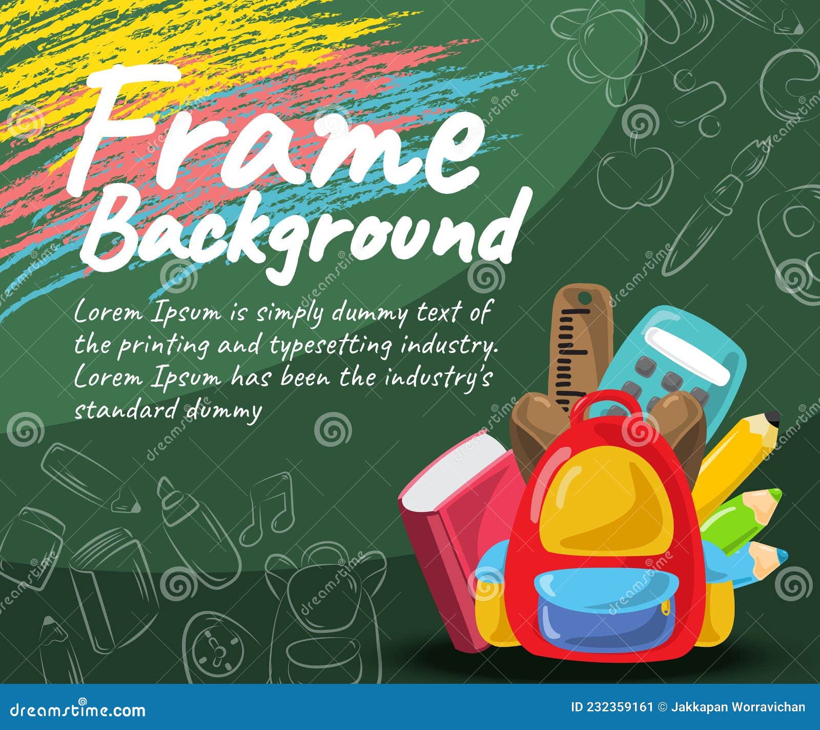 Education Frame Background Concept Illustration Vector Design 3 Stock ...