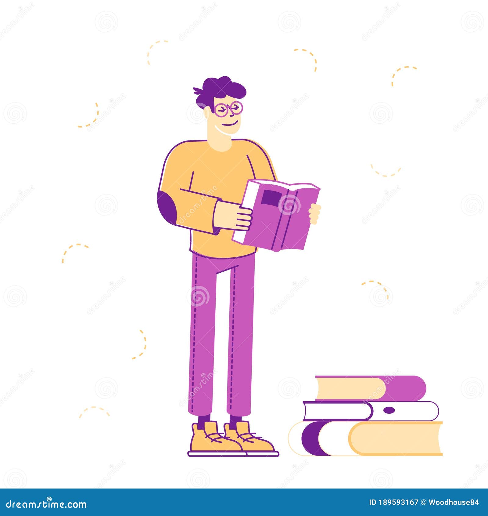 Education Gaining Knowledge Concept. Young Man Student Character ...