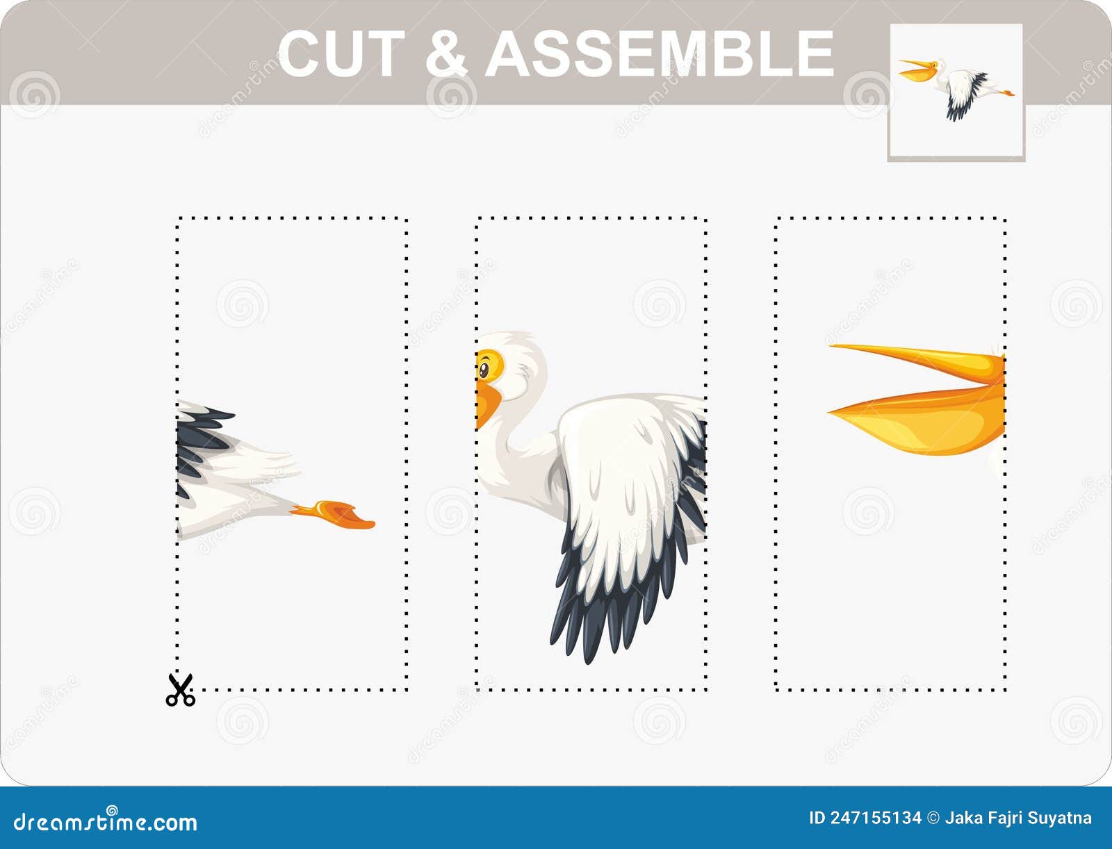 Education Game " Cut and Assemble " for Children Stock Vector ...