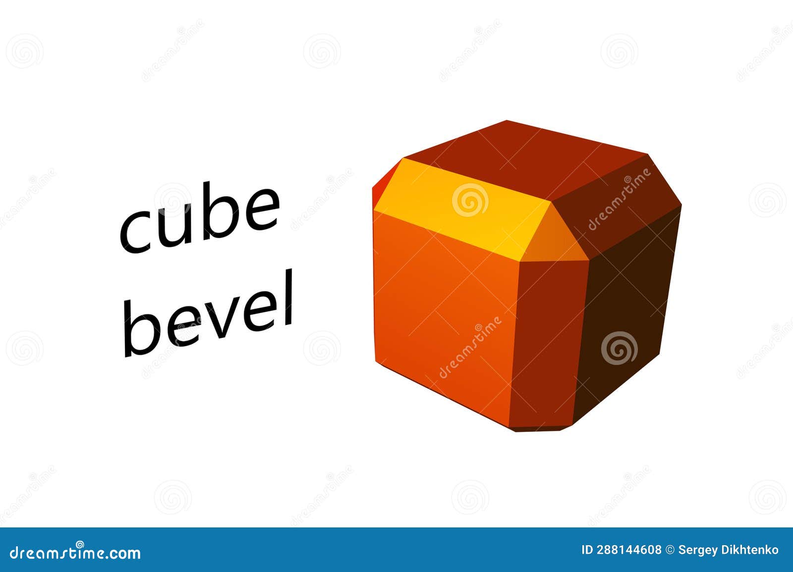 Education Geometric Figure Bevel Cube White Background 3d Rendering ...