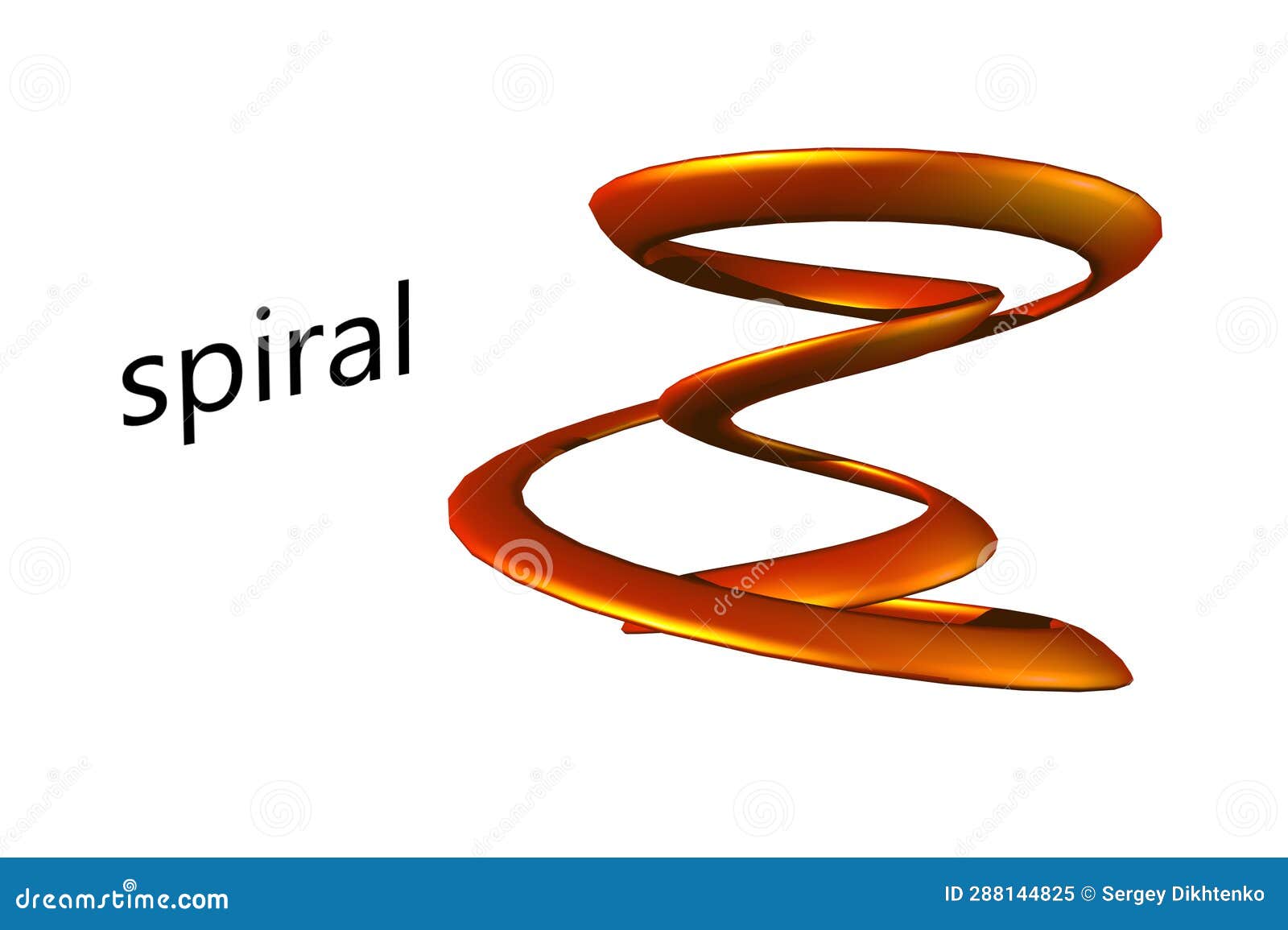 Education Geometric Figure Spiral White Background 3d Rendering Stock ...