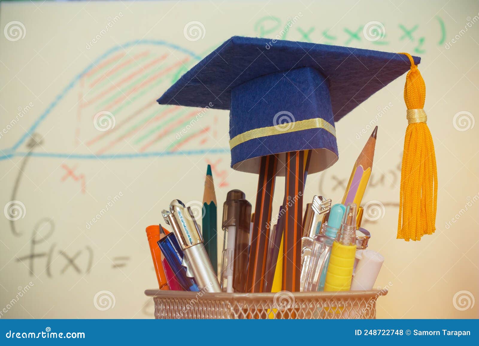 Education Graduate Study Concept: Graduation Hat on Pencils with ...