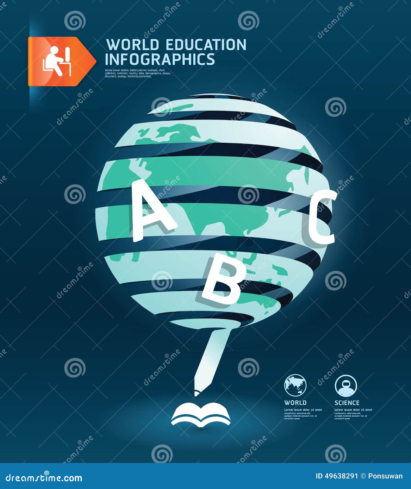 Education and Graduation Infographic World Paper Cut Design Stock ...
