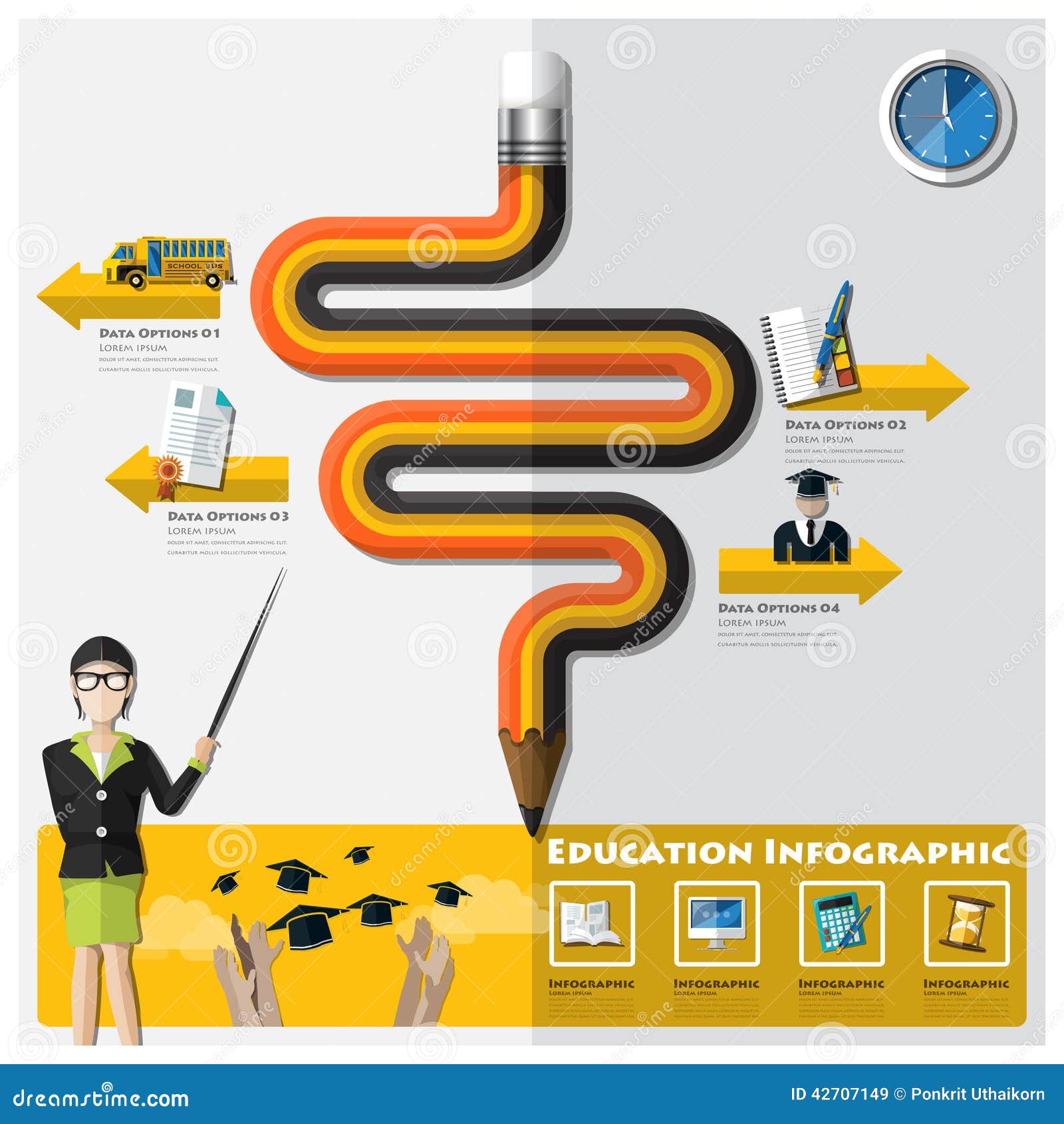Education and Graduation Learning Infographic Stock Vector ...