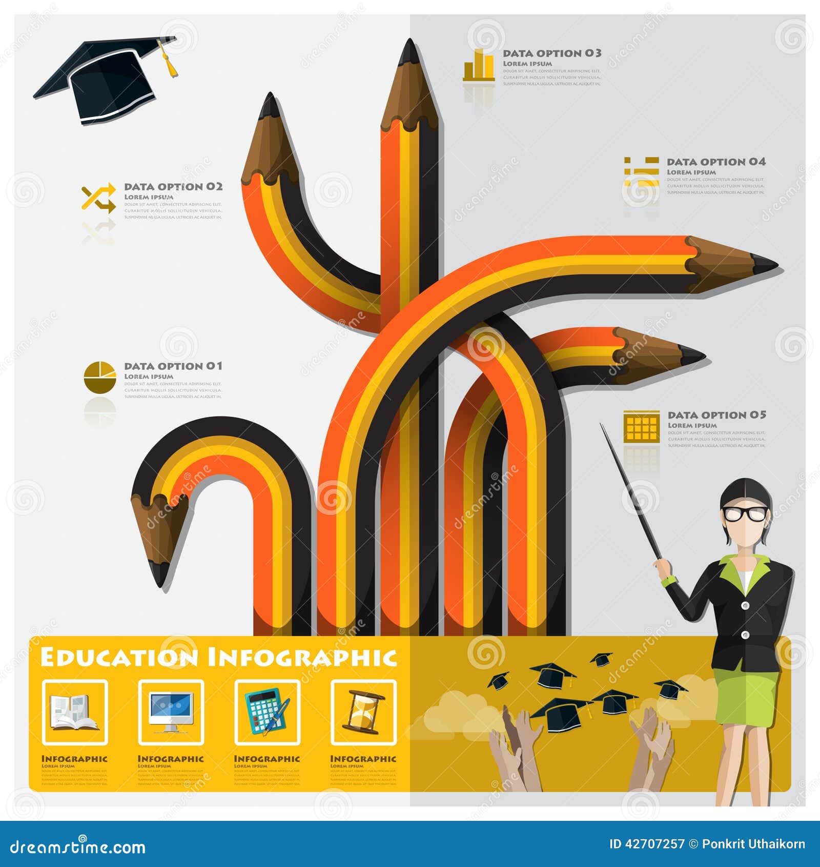 Education and Graduation Learning Infographic Stock Vector ...