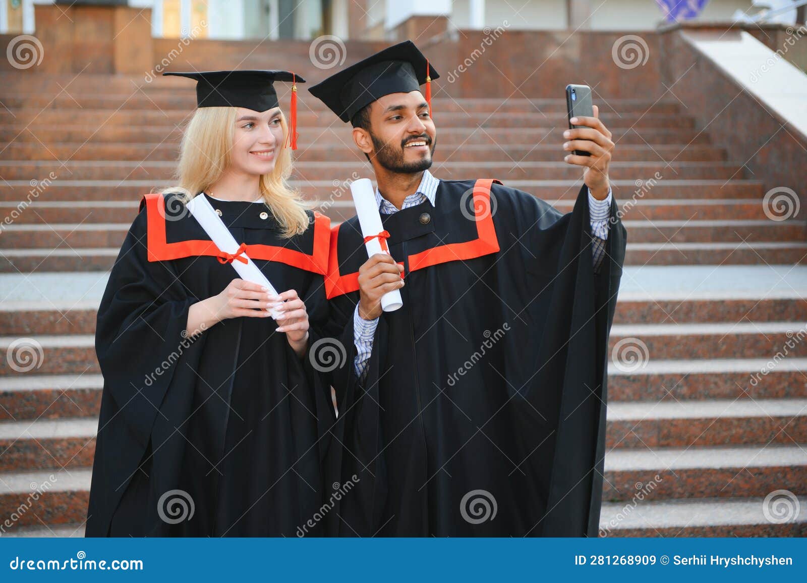 Education, Graduation and People Concept - Group of Happy International ...