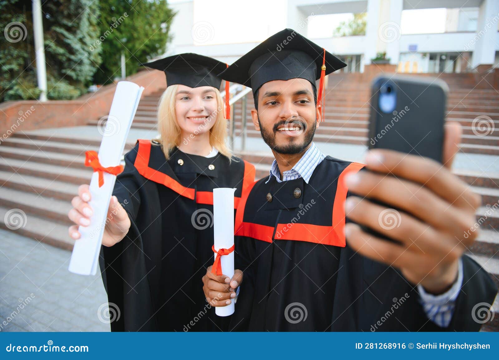 Education, Graduation and People Concept - Group of Happy International ...