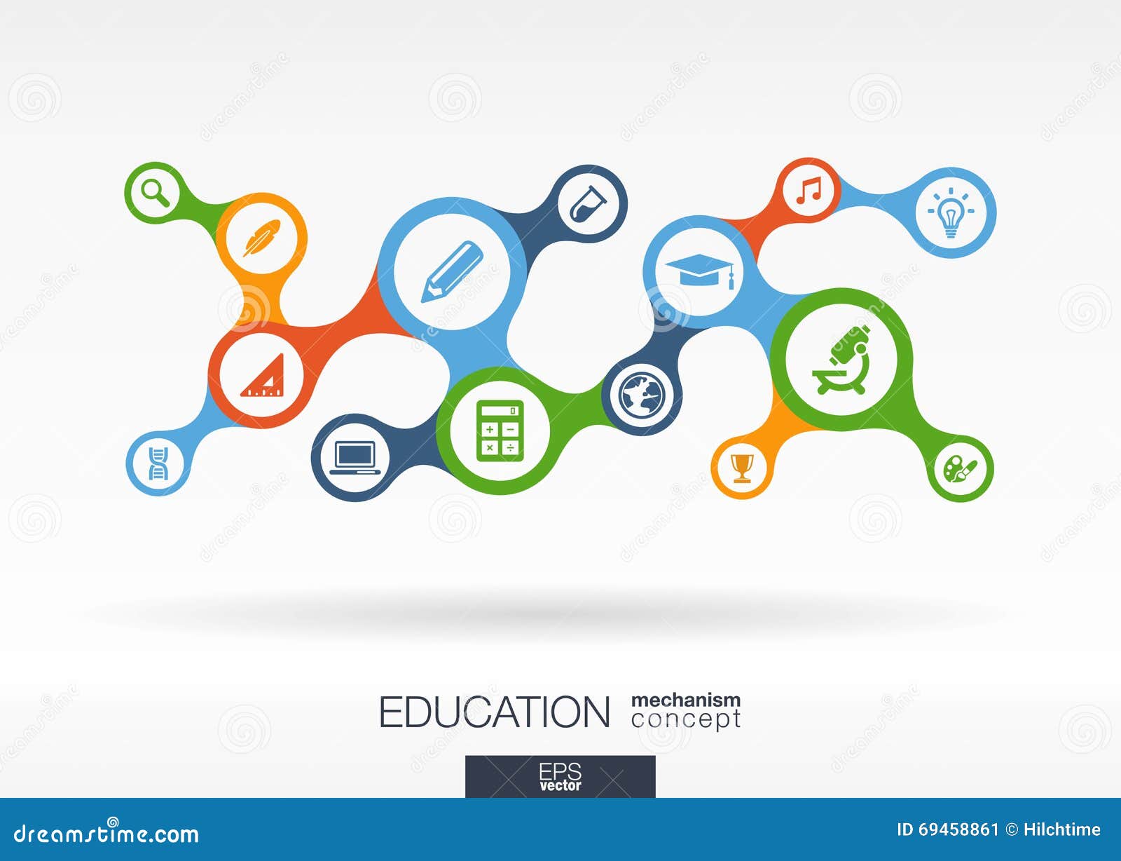 Education. Growth Abstract Background with Connected Metaball and ...