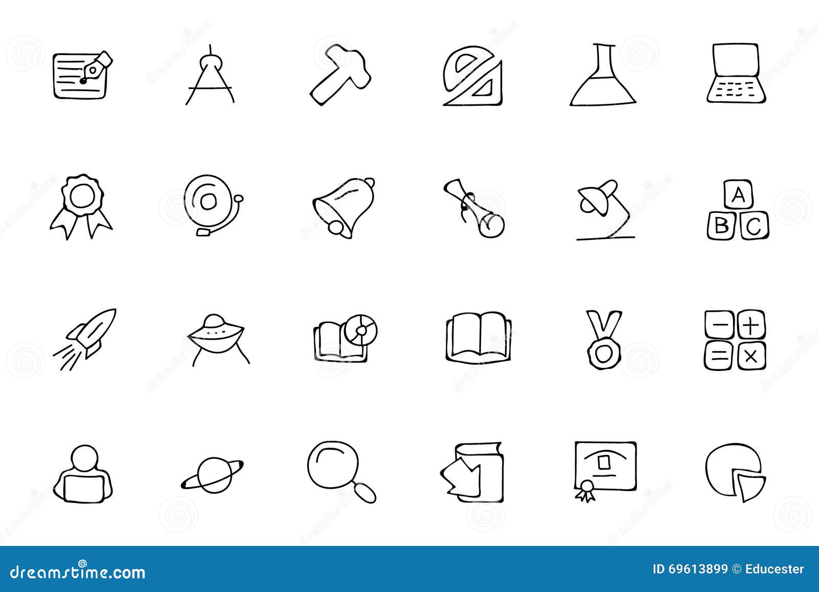 Education Hand Drawn Doodle Icons 2 Stock Illustration - Illustration ...